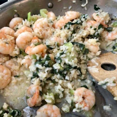 Garlic Butter Shrimp and Brown Rice - The Skinny Guinea
