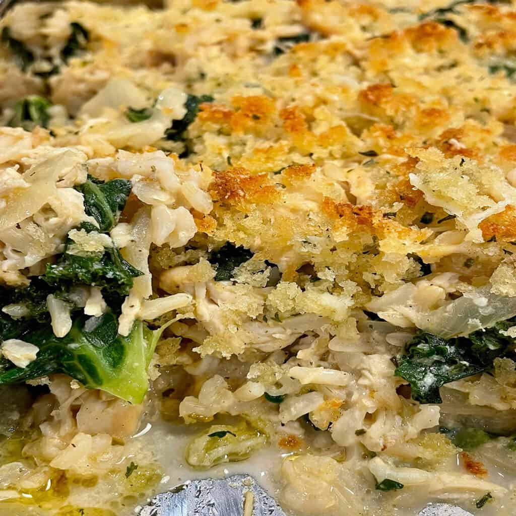 Chicken and Kale Casserole (aka Chicken Quarantini) - The Skinny Guinea