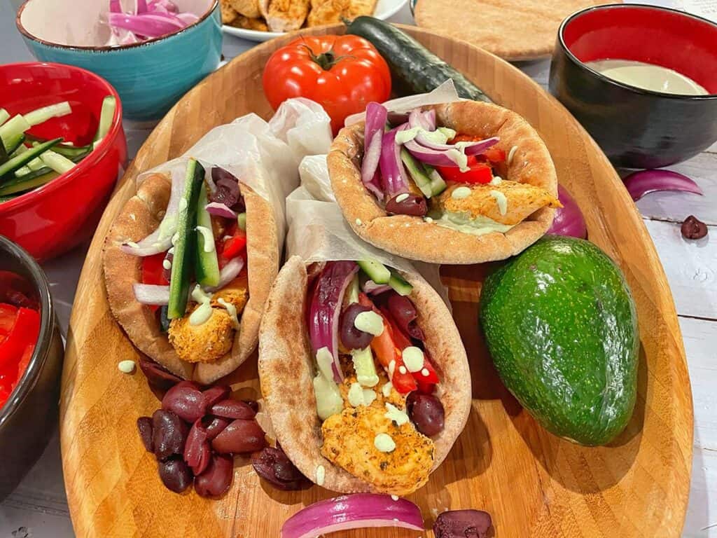 Tasty Chicken Gyro with Creamy Avocado Sauce - The Skinny Guinea